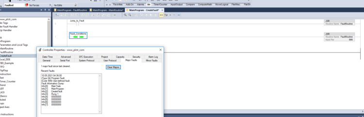 Create Controller Fault Routine Plc Programming And Automation 3062